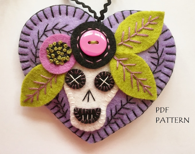 Felt Sugar Skull Ornament Pattern and Tutorial - Etsy Canada