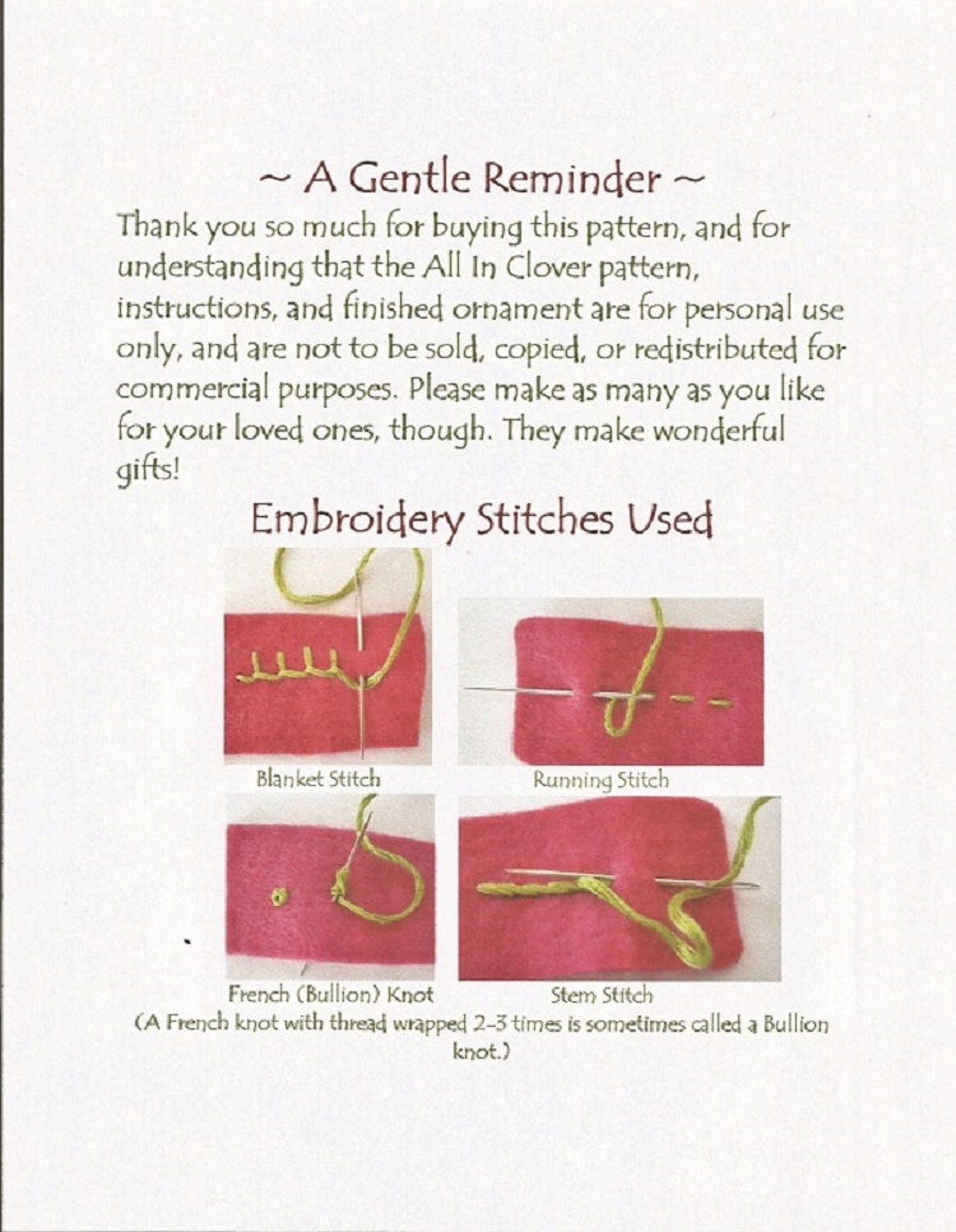 PDF Pattern All in Clover Ornament - Etsy