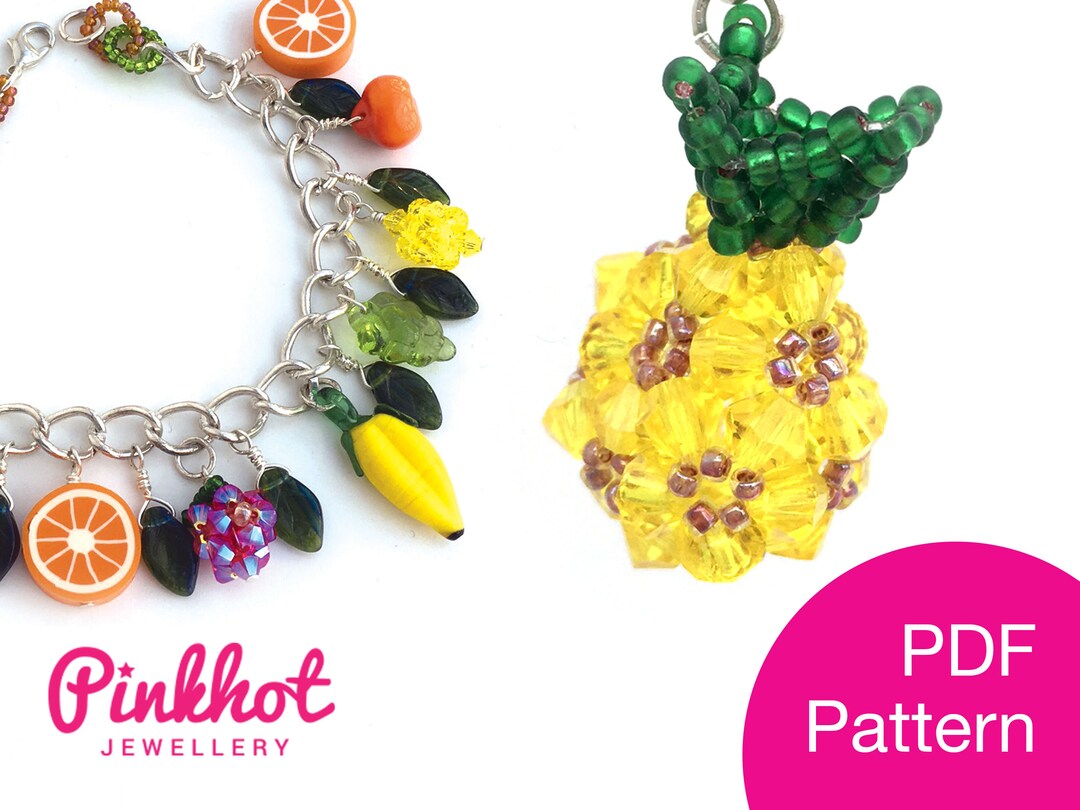 Fruit Punch PDF Pattern | Beaded Pineapple, Lemon, Strawberry & Orange ...