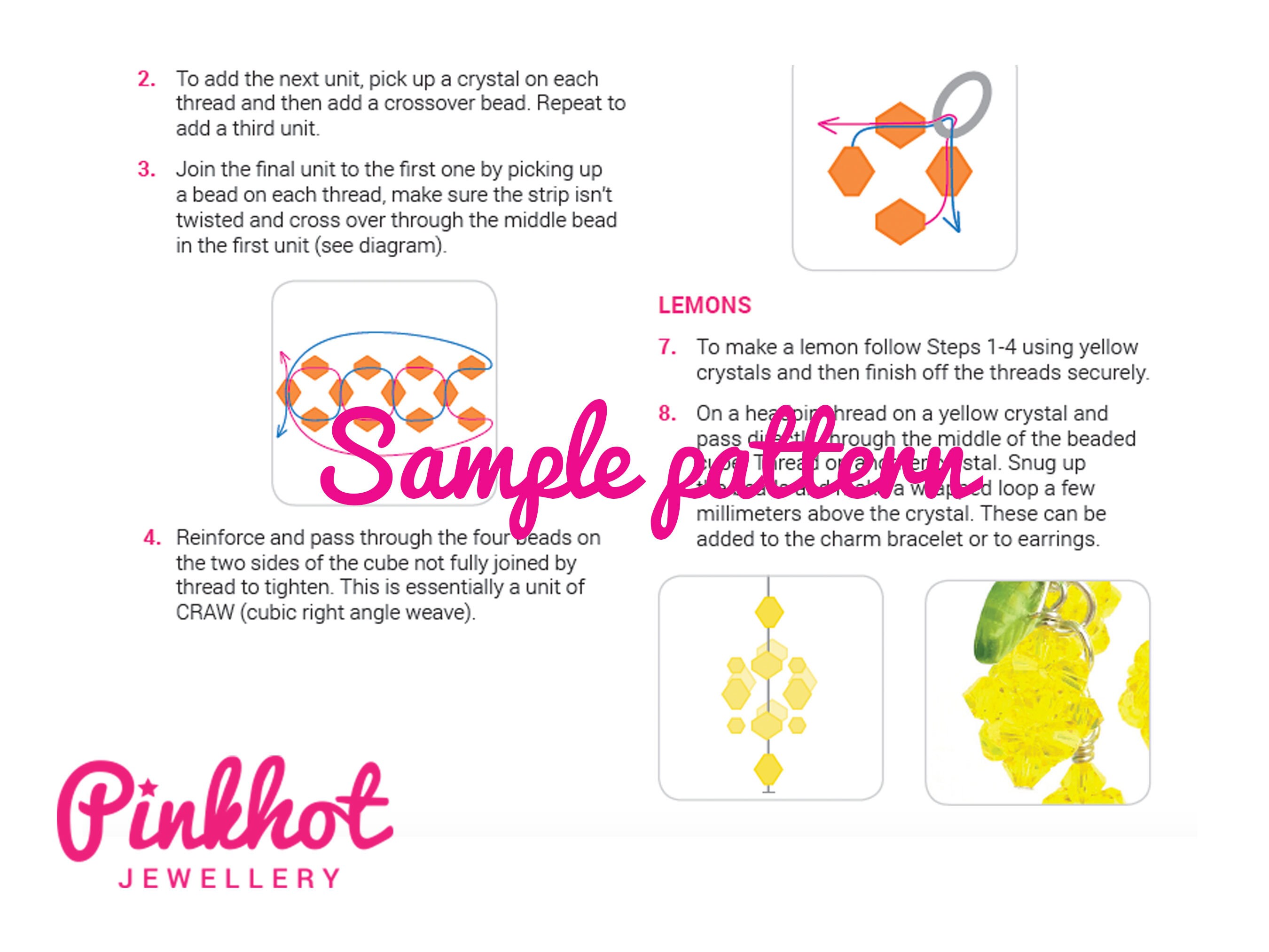 Fruit Punch PDF Pattern Beaded Pineapple, Lemon, Strawberry & Orange ...