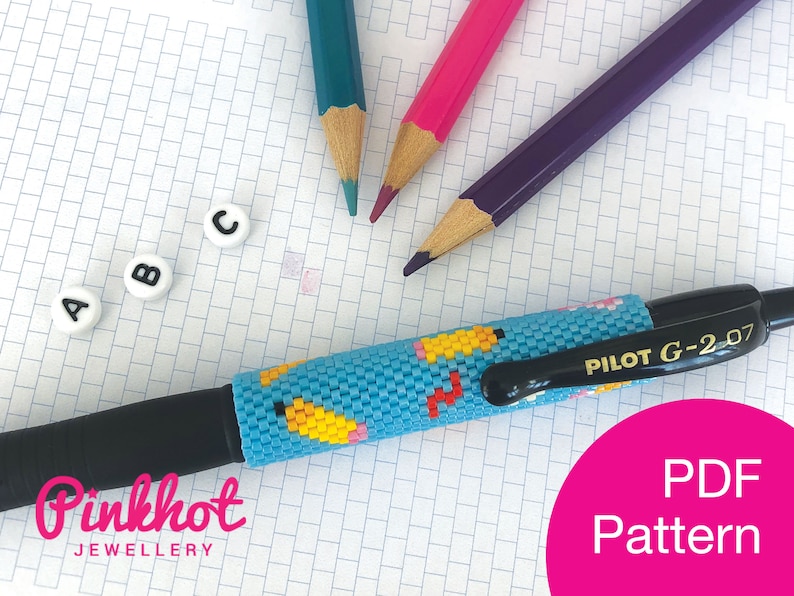 Design Your Own Beaded Pen Wrap Pattern for Pilot G2 | Delica Bead Even ...