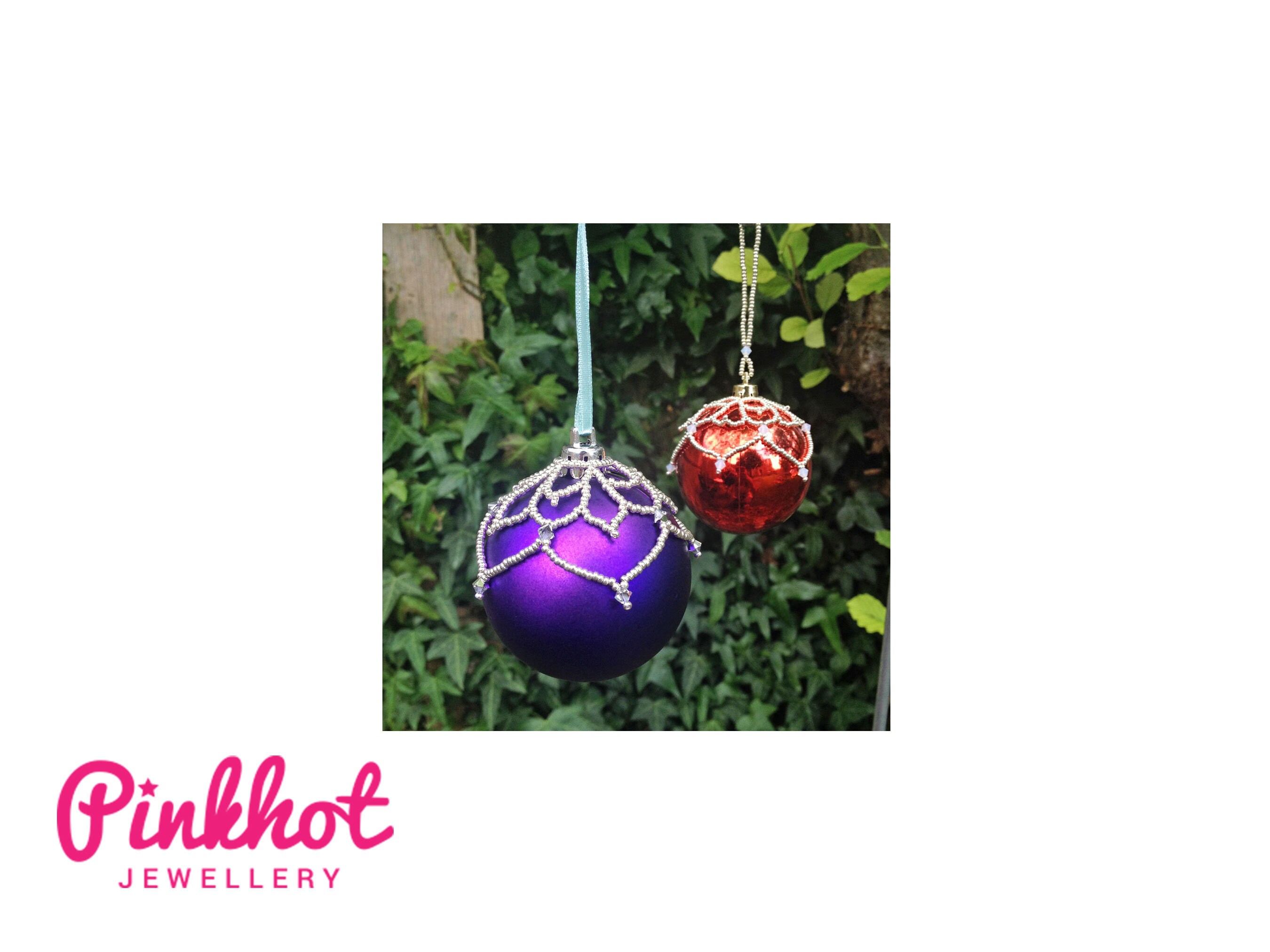Leafy Christmas Bauble PDF Pattern | Netted Beaded Ornament | Beading ...