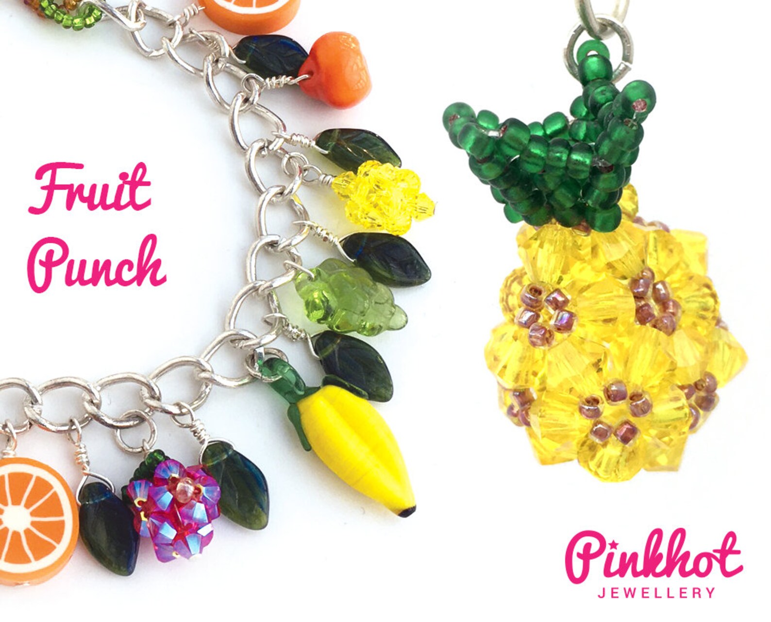 Fruit Punch PDF Pattern Beaded Pineapple Lemon Strawberry | Etsy
