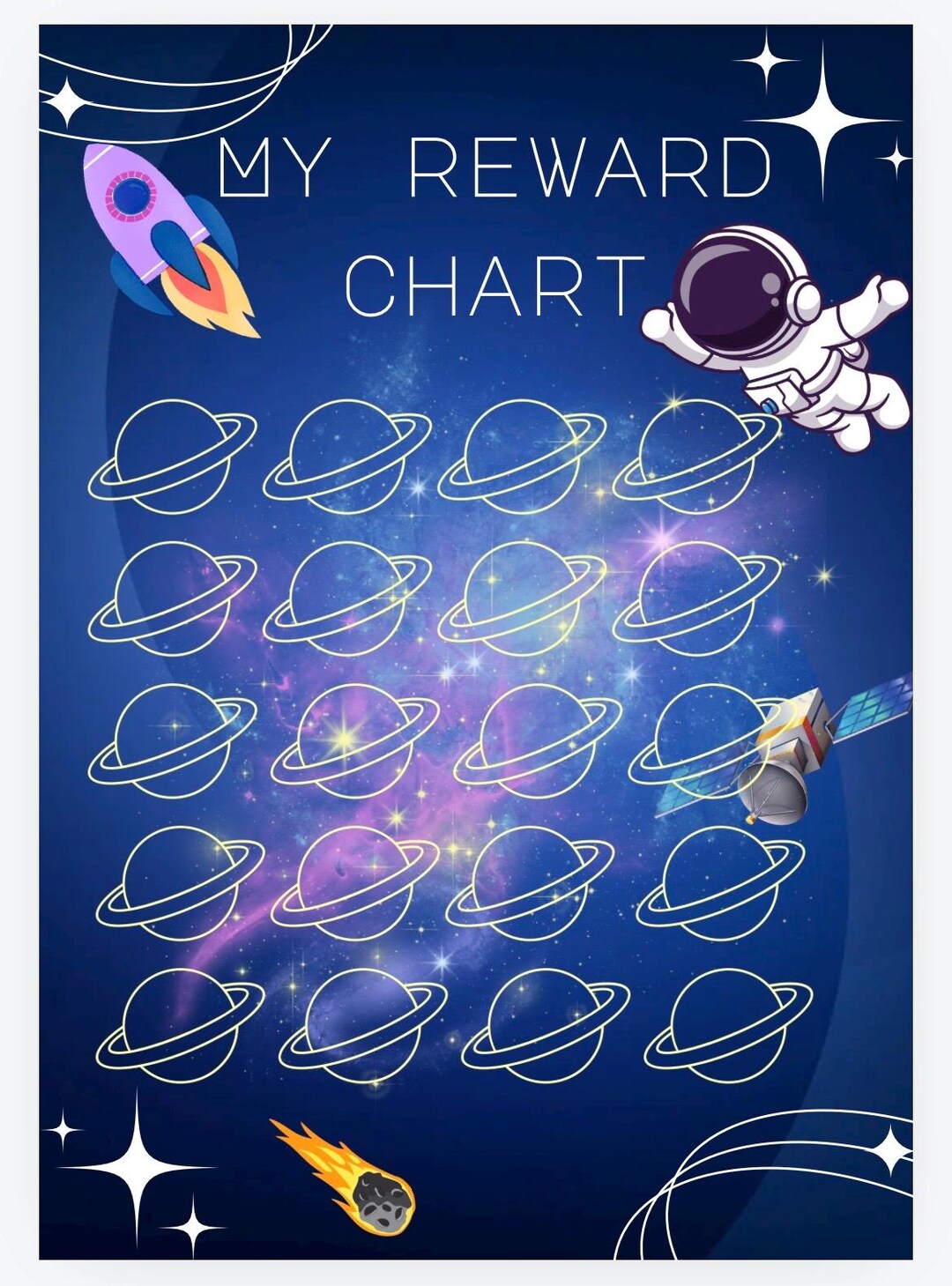 Space Themed Children’s Reward Chart - Etsy UK