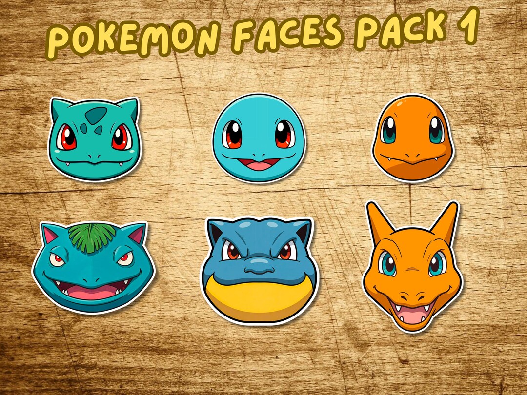 Pokemon Face Sticker Charizard Sticker Waterproof Pikachu Sticker ...