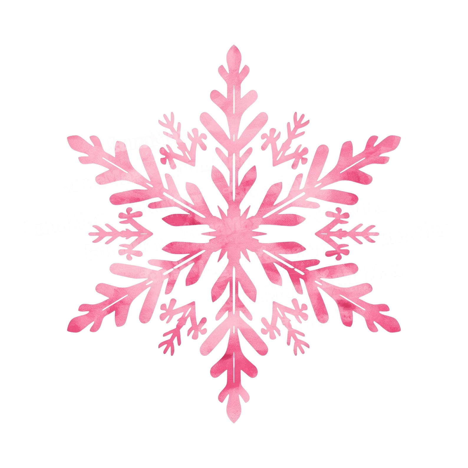 10 Pink Snowflake Watercolor Clipart, Pastel Winter Snowflakes - Etsy