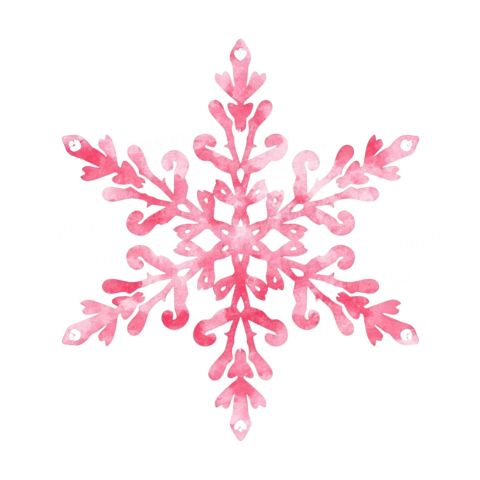 10 Pink Snowflake Watercolor Clipart, Pastel Winter Snowflakes - Etsy