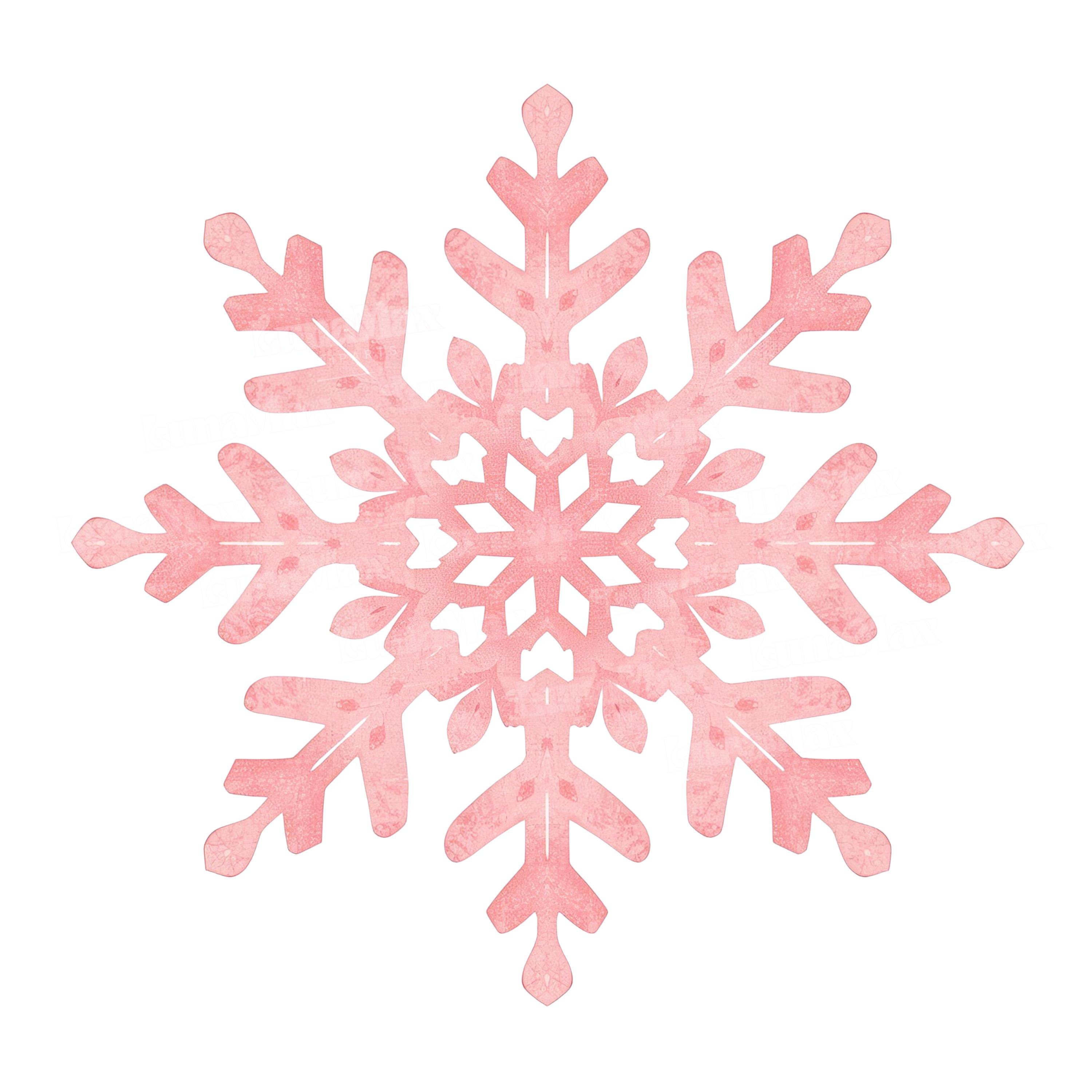 10 Pink Snowflake Watercolor Clipart, Pastel Winter Snowflakes - Etsy