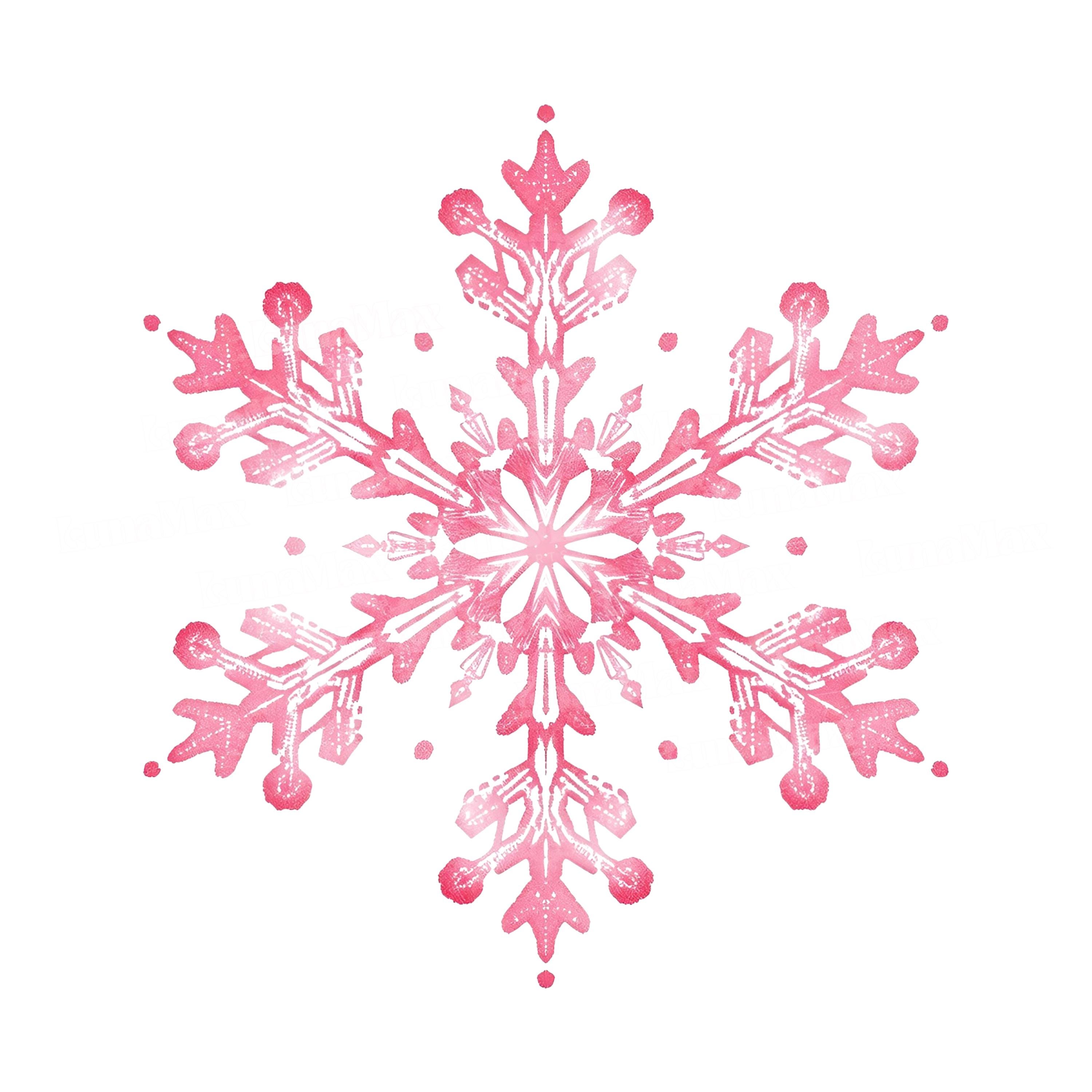 10 Pink Snowflake Watercolor Clipart, Pastel Winter Snowflakes - Etsy