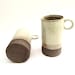 Handmade Rustic Cups ... Two Hand Built Ceramic Mugs ... Pottery Latte ...