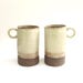 Handmade Rustic Cups ... Two Hand Built Ceramic Mugs ... Pottery Latte ...