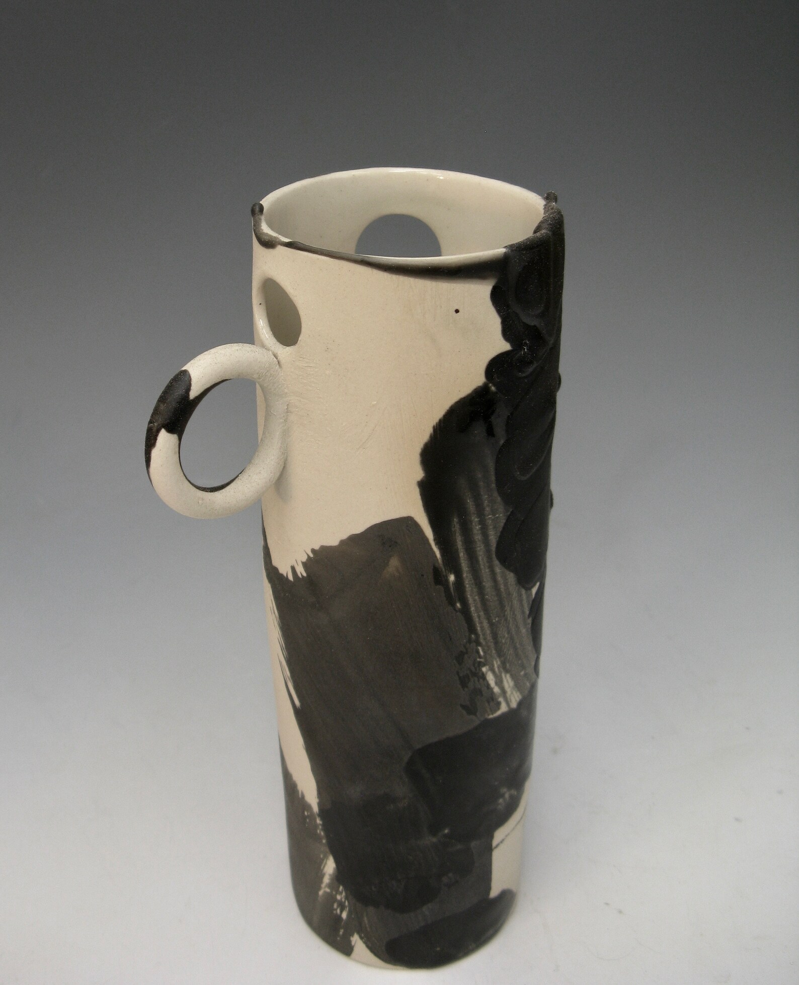 Hand Built Abstract Porcelain Vessel ... Mixed Media ... Ceramic and ...
