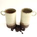Handmade Rustic Cups ... Two Hand Built Ceramic Mugs ... Pottery Latte ...