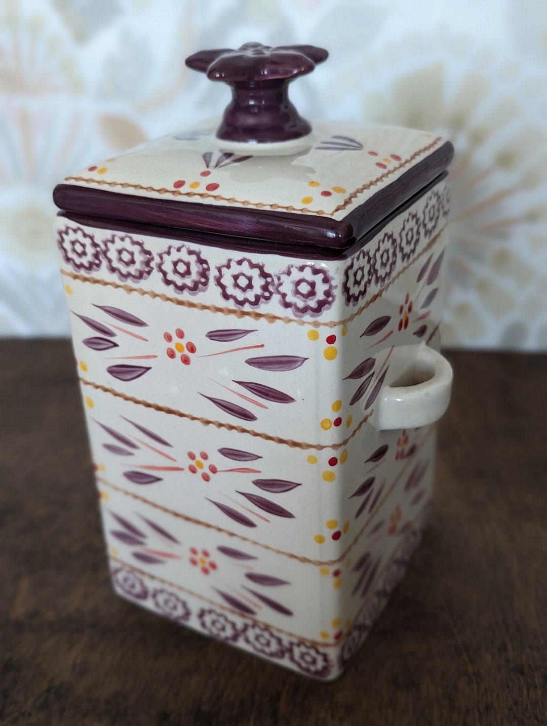 Temp-tations by Tara Small Ovenware Canister Old World Hand Painted ...
