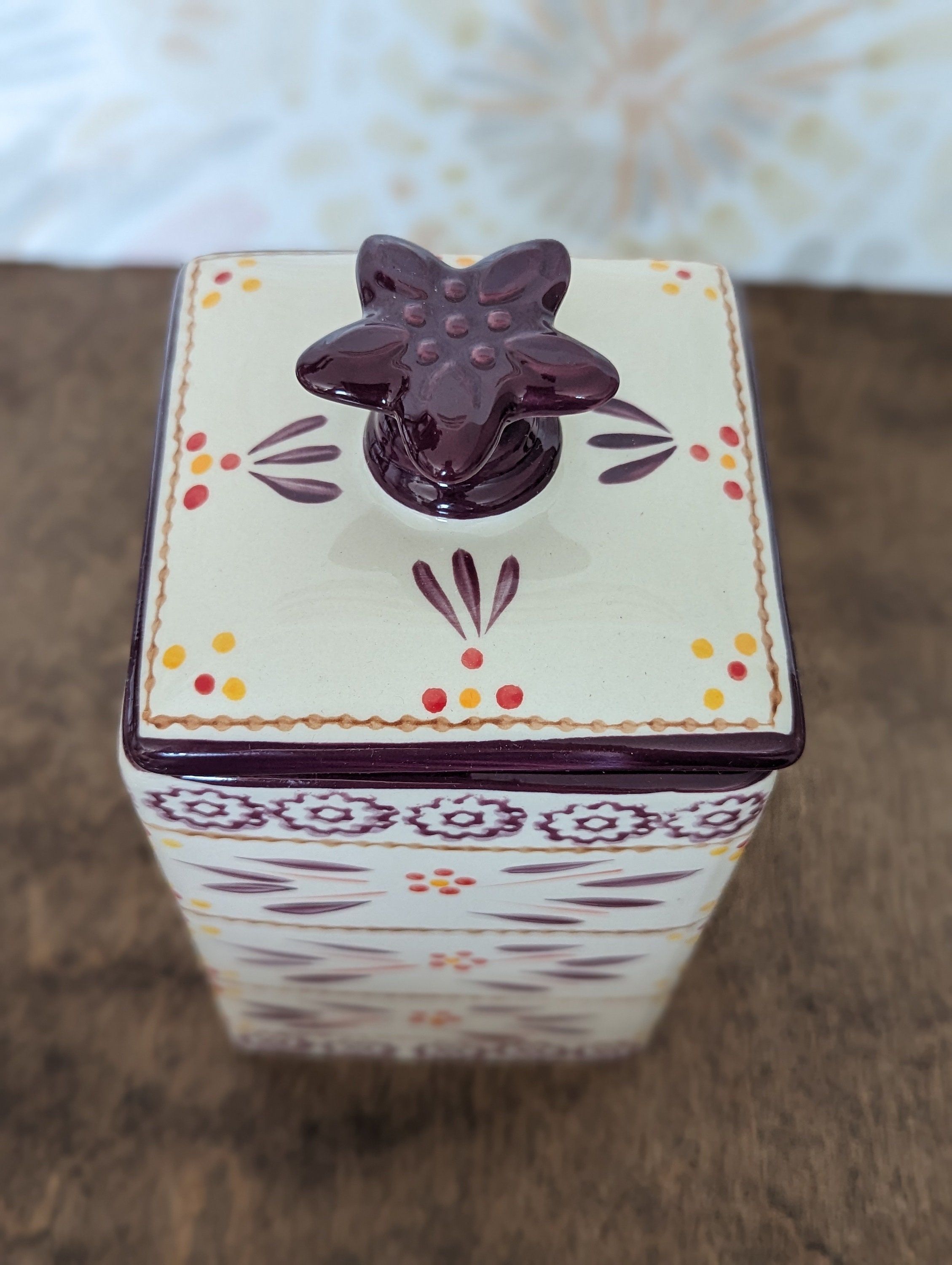 Temp-tations by Tara Small Ovenware Canister Old World Hand Painted ...