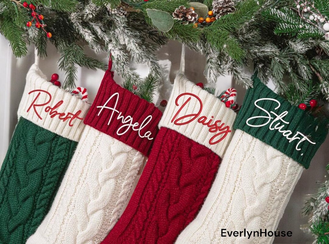 Personalized Christmas Stocking Embroidered Stocking Family Stocking ...