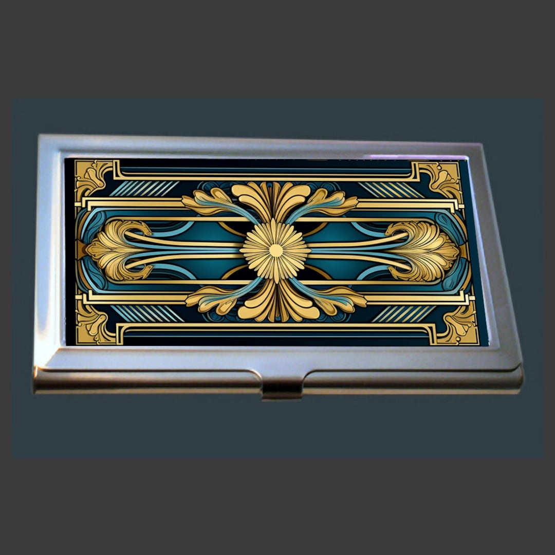BC107 - Business Card Case - Art Deco Design - Etsy