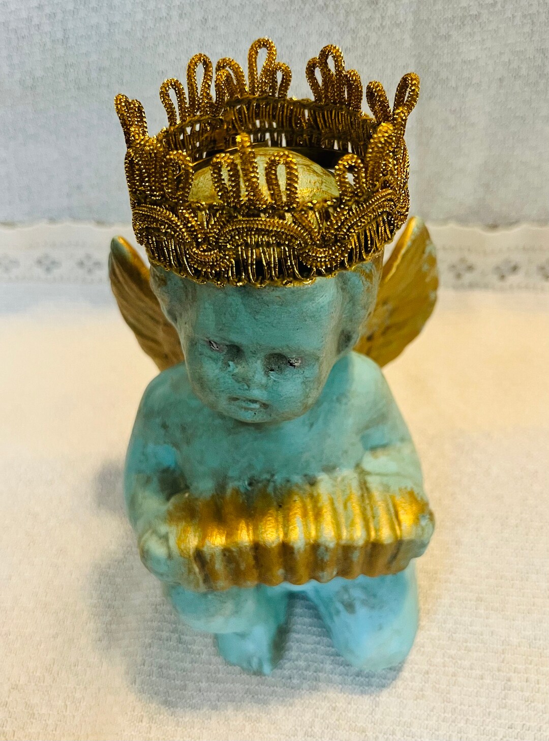 Sweet Hand Crafted Cherub/angel Handmade Crown Catholic Christian ...