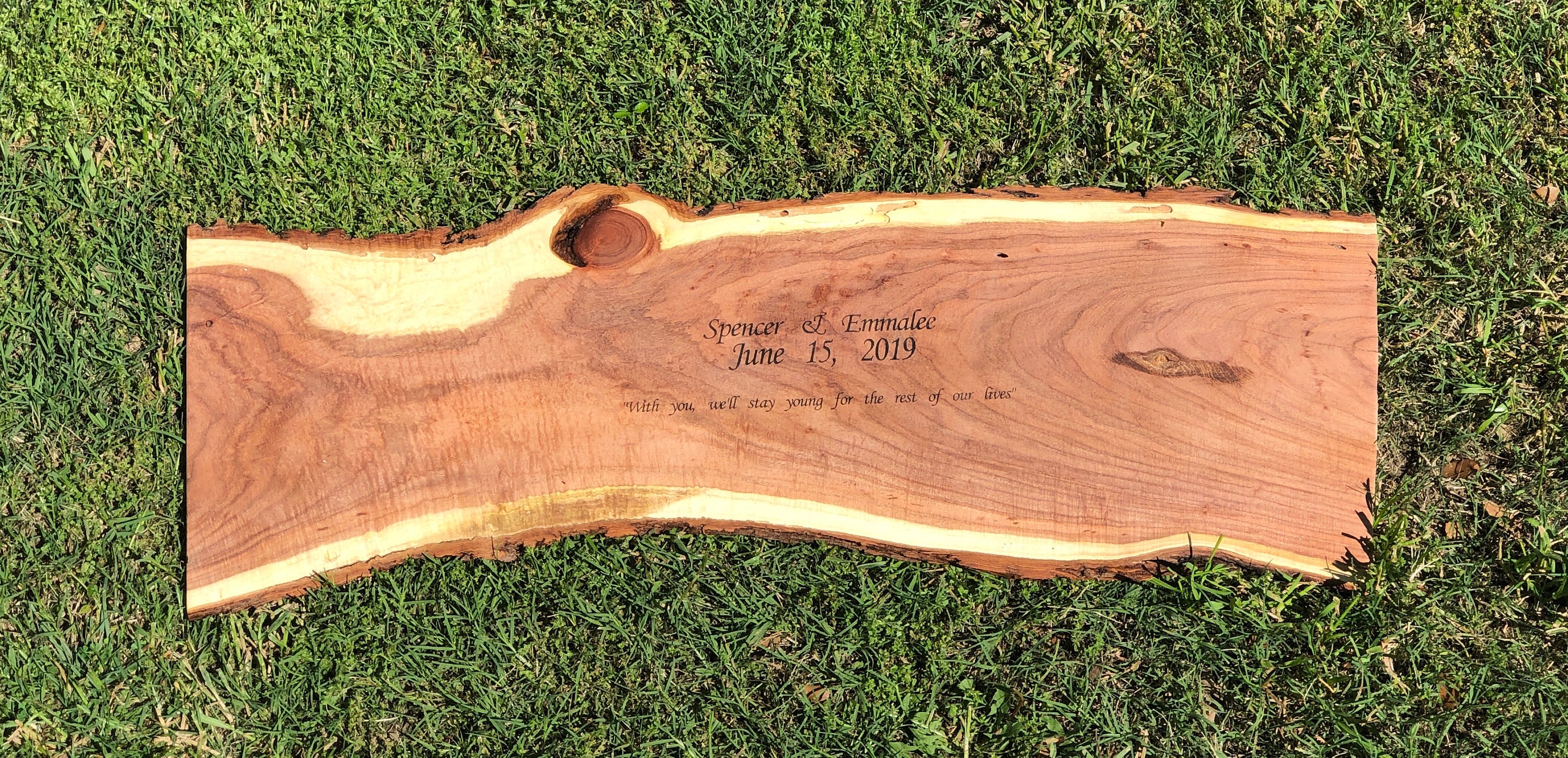 Large Live Edge Wedding Sign Personalized Laser Engraving | Etsy