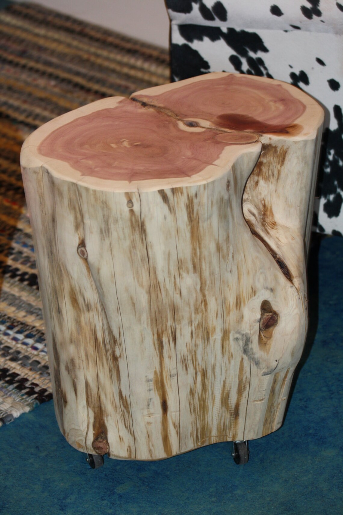 Tree Stump End Table bedside table side table seat rustic | Etsy