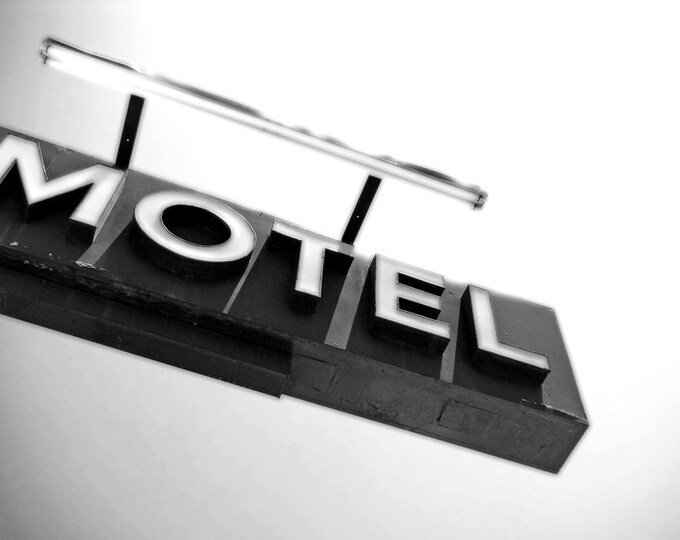 Vintage Motel Sign in Black and White-8 X 10 Motel Ahead - Etsy
