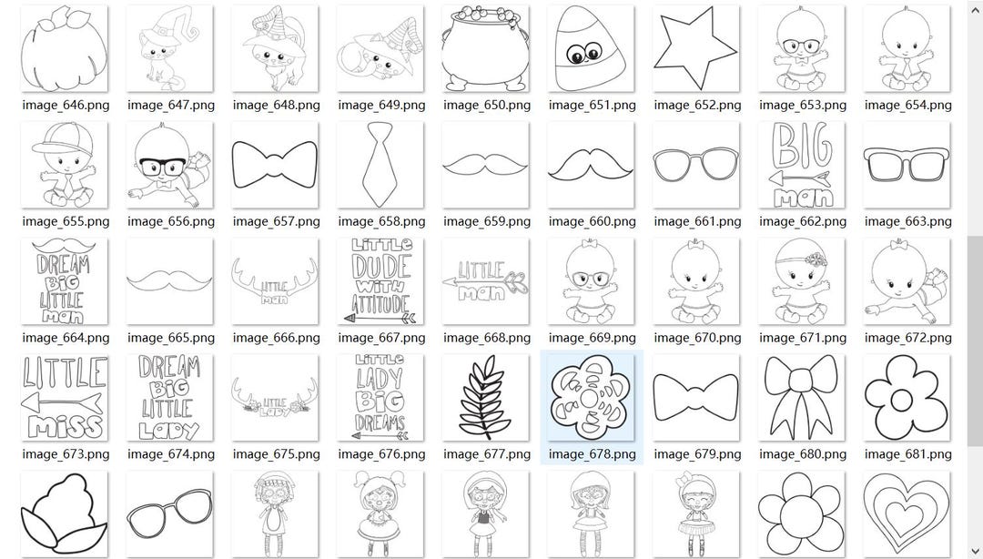 200 PNG Baby Ship Frog Mermaid Pumpkin Simple Drawings Kids' Doodles - Etsy