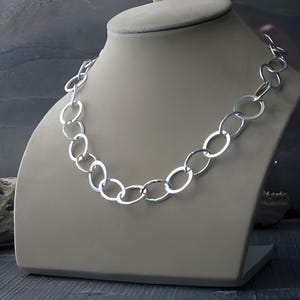 Chunky Handmade Sterling Silver Chain Necklace With Large Links - Etsy