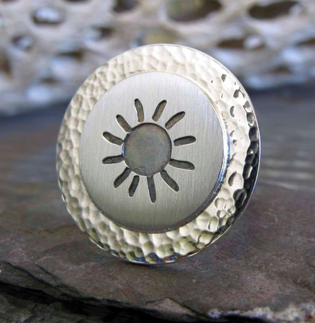 Sun Ring in Sterling Silver. Unique Bold Statement Ring. 4mm Band ...