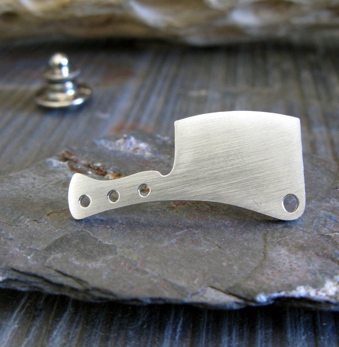 Butcher Knife Meat Cleaver Tie Tack Lapel Hat Pin Artisan Handmade in ...