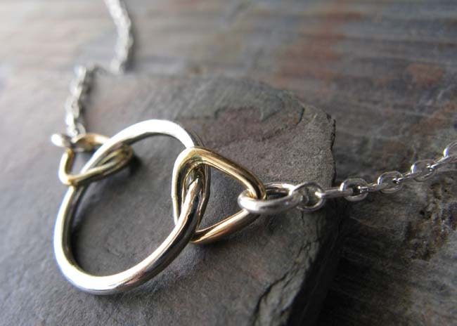 Simple Modern Sterling Silver and Gold Filled Geometric Necklace ...