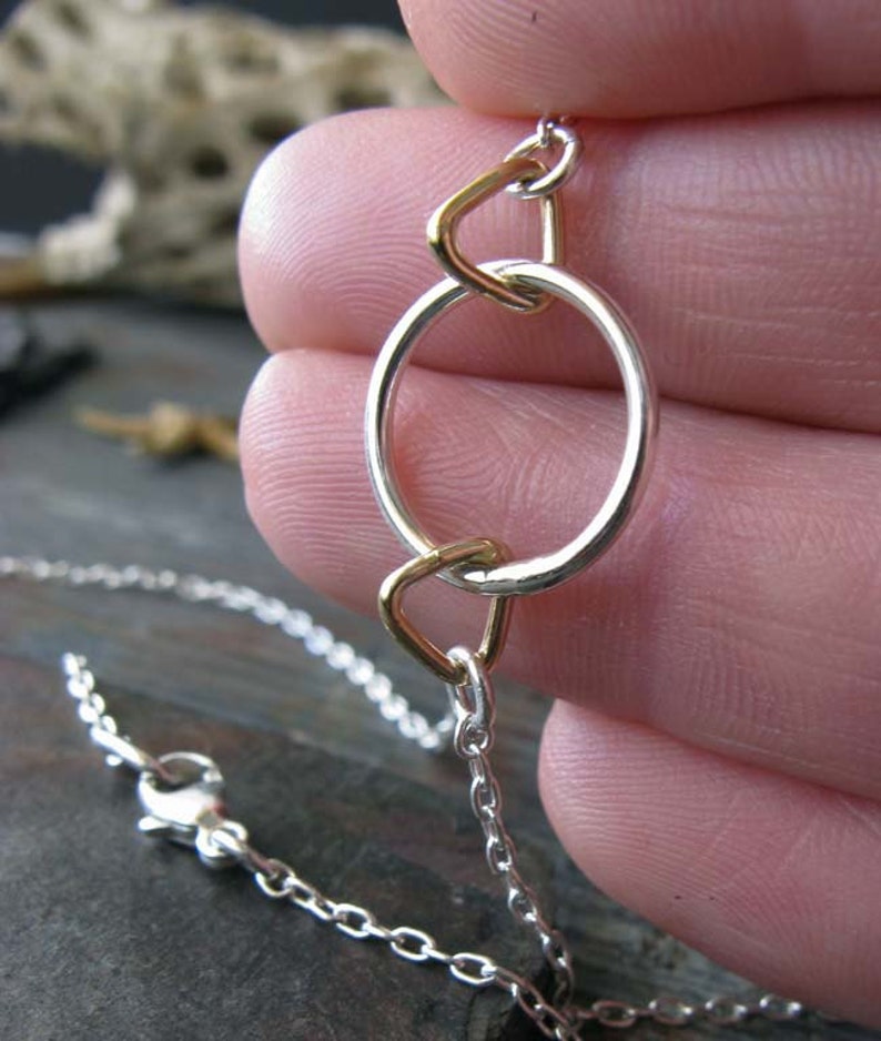 Simple Modern Sterling Silver and Gold Filled Geometric Necklace ...