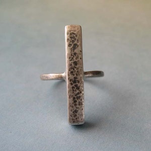 Rustic Bar Ring Handmade From Sterling Silver - Etsy