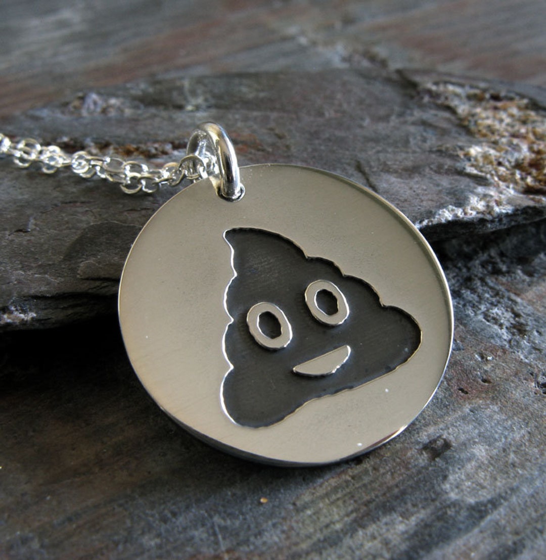 Poop Emoji Sterling Silver Pendant Necklace - Etsy
