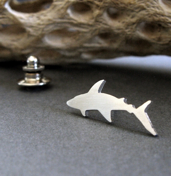 Shark Tie Lapel Pins Blahaj Pin, Shark Enamel Pin, Sea Creatures Pin,