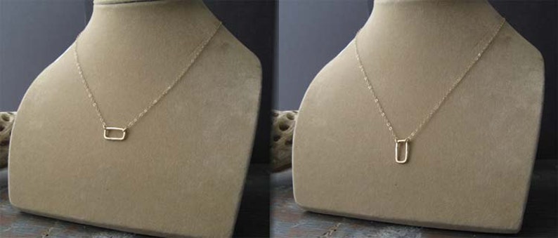 Gold Filled Rectangle Minimalist Necklace Also Available in Sterling ...