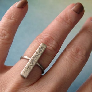 Rustic Bar Ring Handmade From Sterling Silver - Etsy