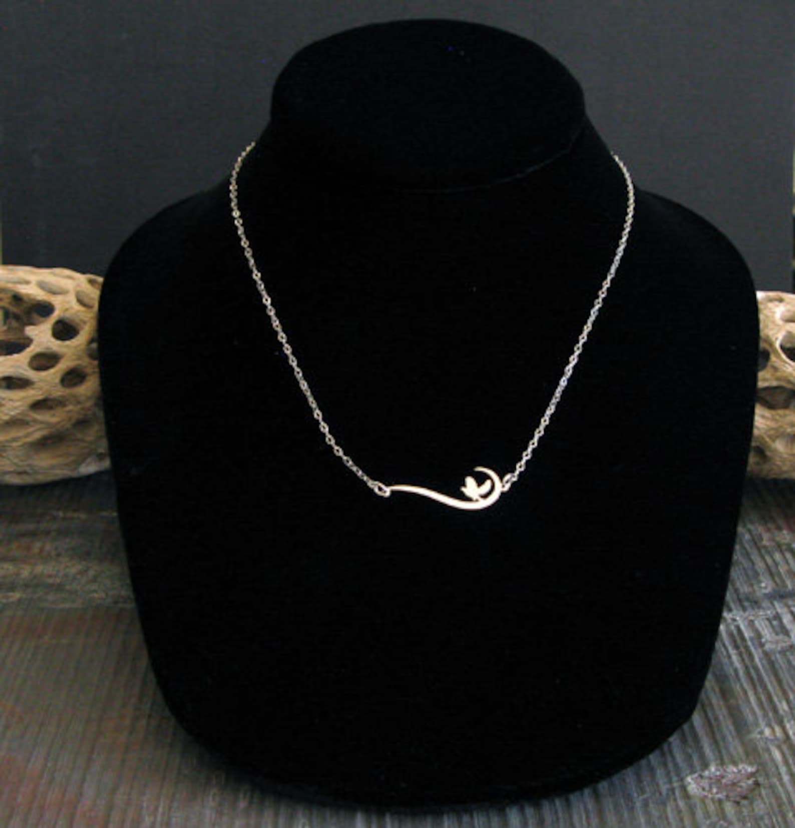 Dainty Dove Bird in Flight Necklace Handmade From Sterling Silver or ...