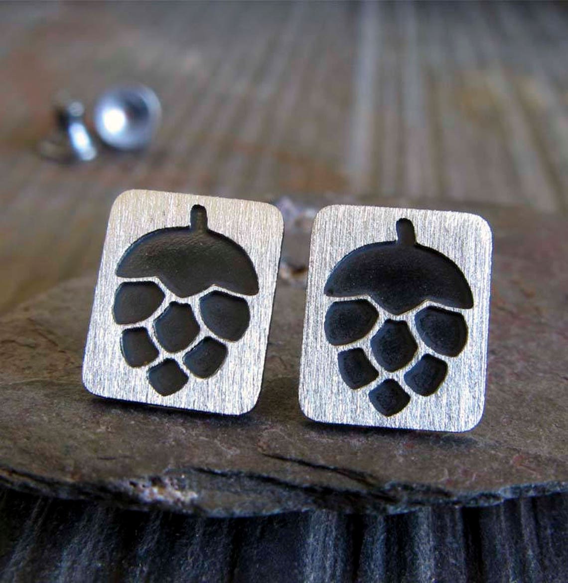 Hops IPA Craft Beer Womens Stud Earrings Handmade in Sterling | Etsy