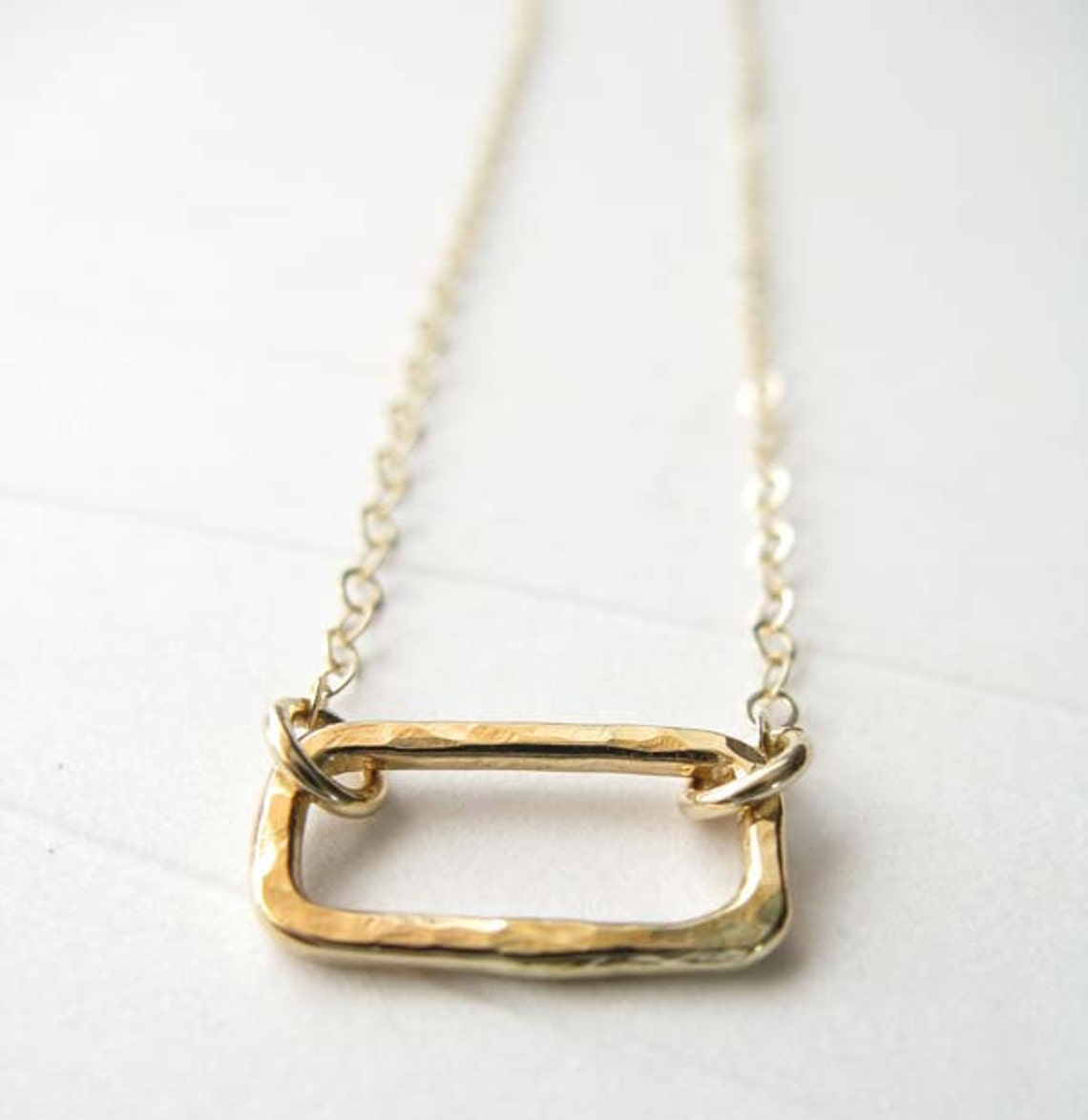 Gold Filled Rectangle Minimalist Necklace Also Available in | Etsy