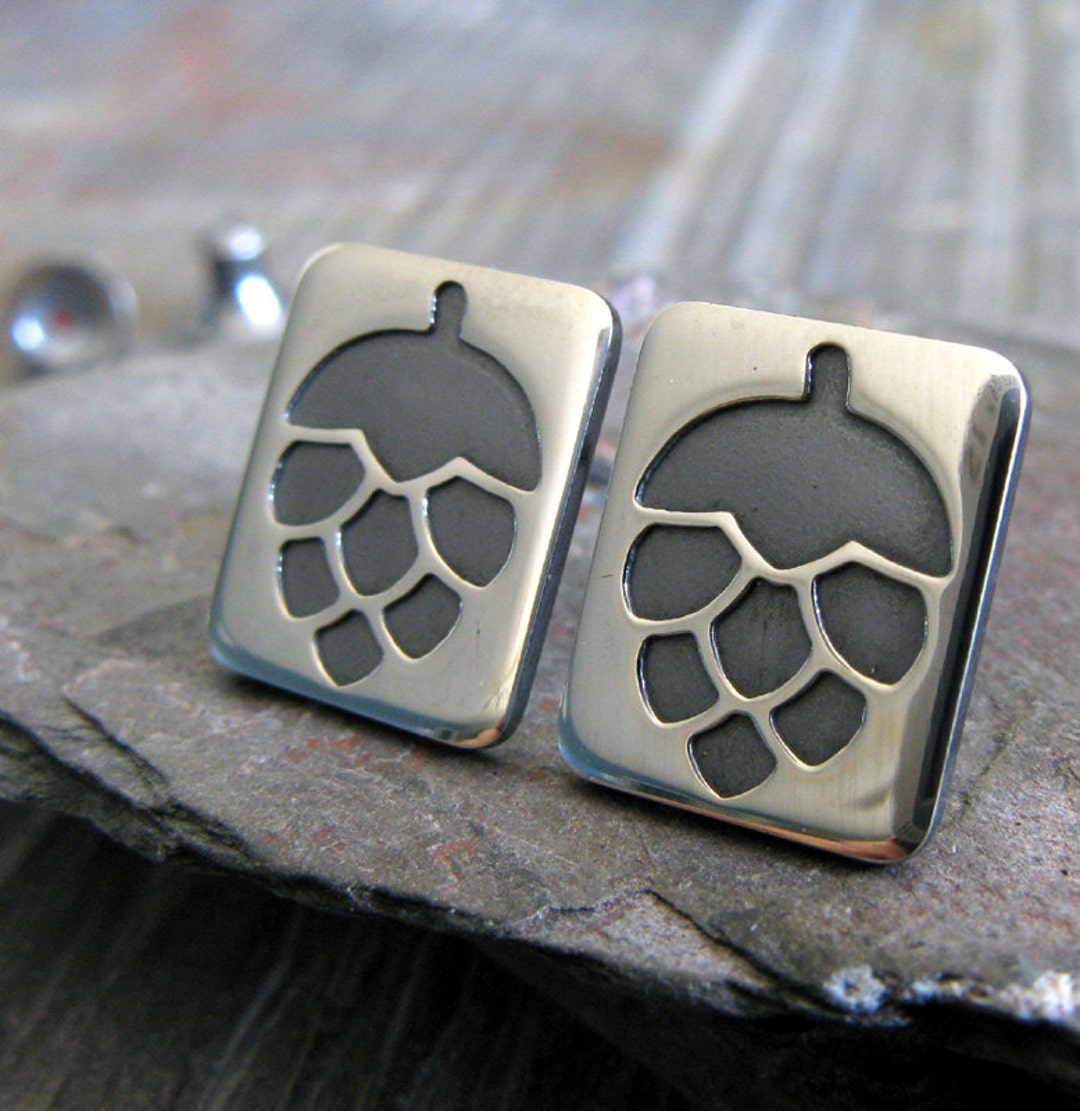 Hops IPA Craft Beer Womens Stud Earrings Handmade in Sterling Silver - Etsy