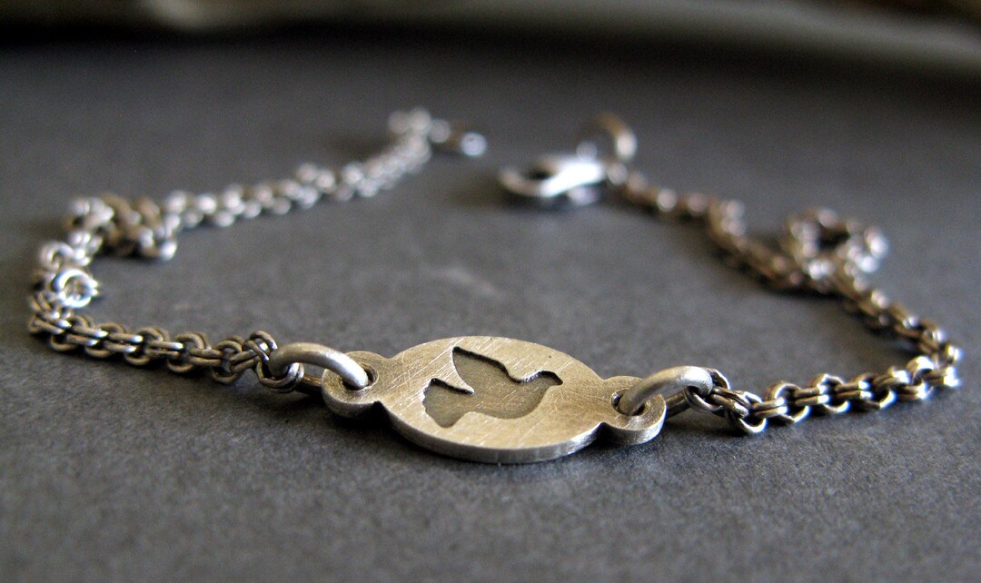 Dainty Dove Chain Bracelet Handmade From Sterling Silver - Etsy