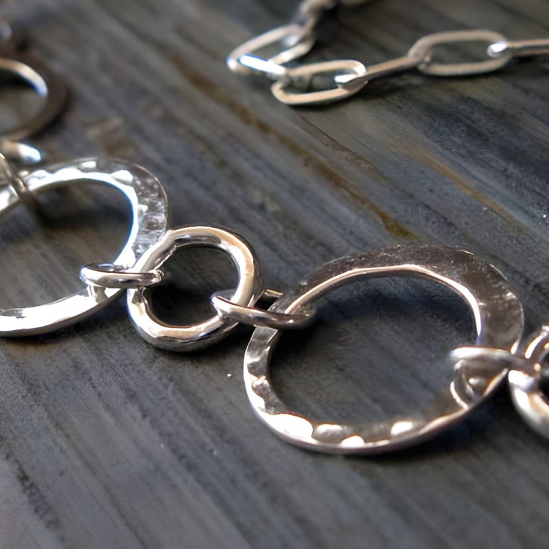 Long Silver Necklace - Etsy