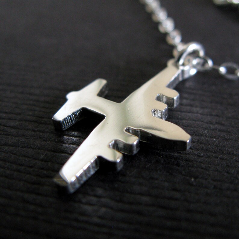 Handmade Sterling Silver or Gold C-130 Airplane Necklace: Military ...