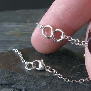 Tiny Infinity Necklace. Sterling Silver Dainty Eternity Rings - Etsy