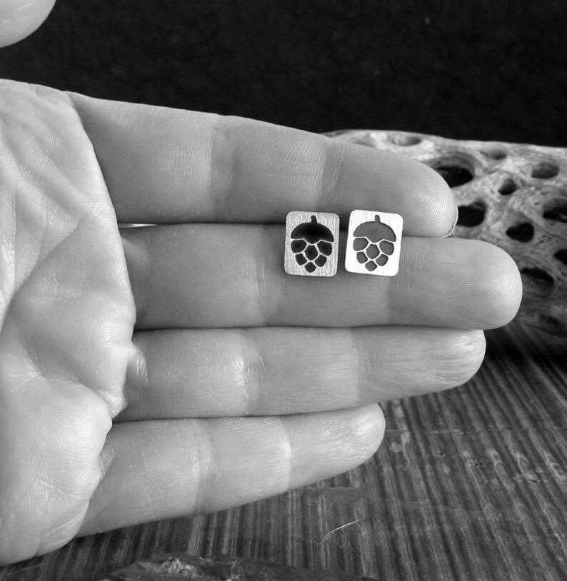 Hops IPA Craft Beer Womens Stud Earrings Handmade in Sterling | Etsy