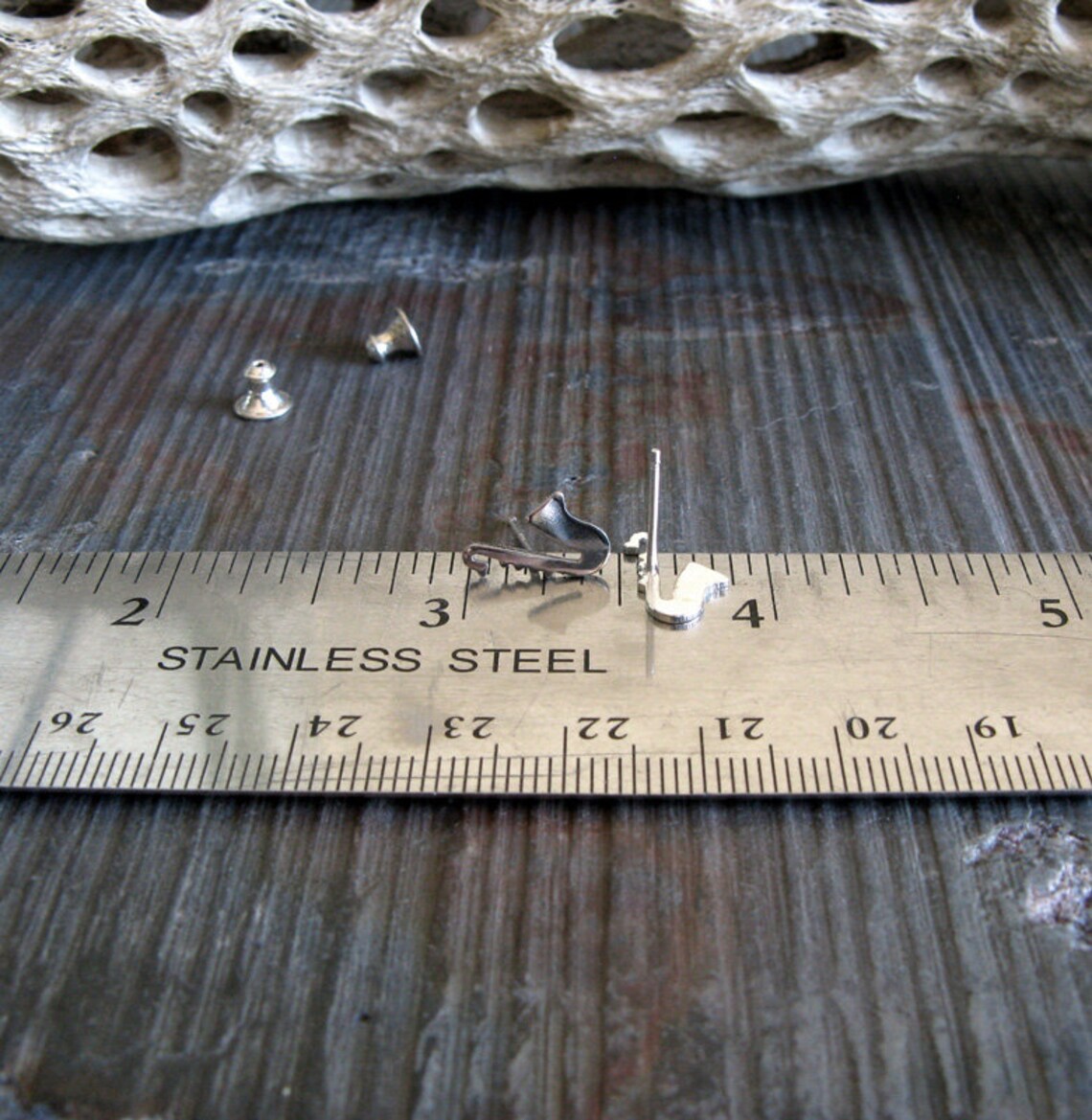 Saxophone Horn Stud Earrings Artisan Handmade in Sterling Silver or 14k ...