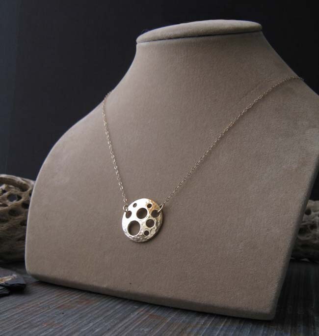 14k Gold Filled Disc Pendant With Holes Necklace - Etsy