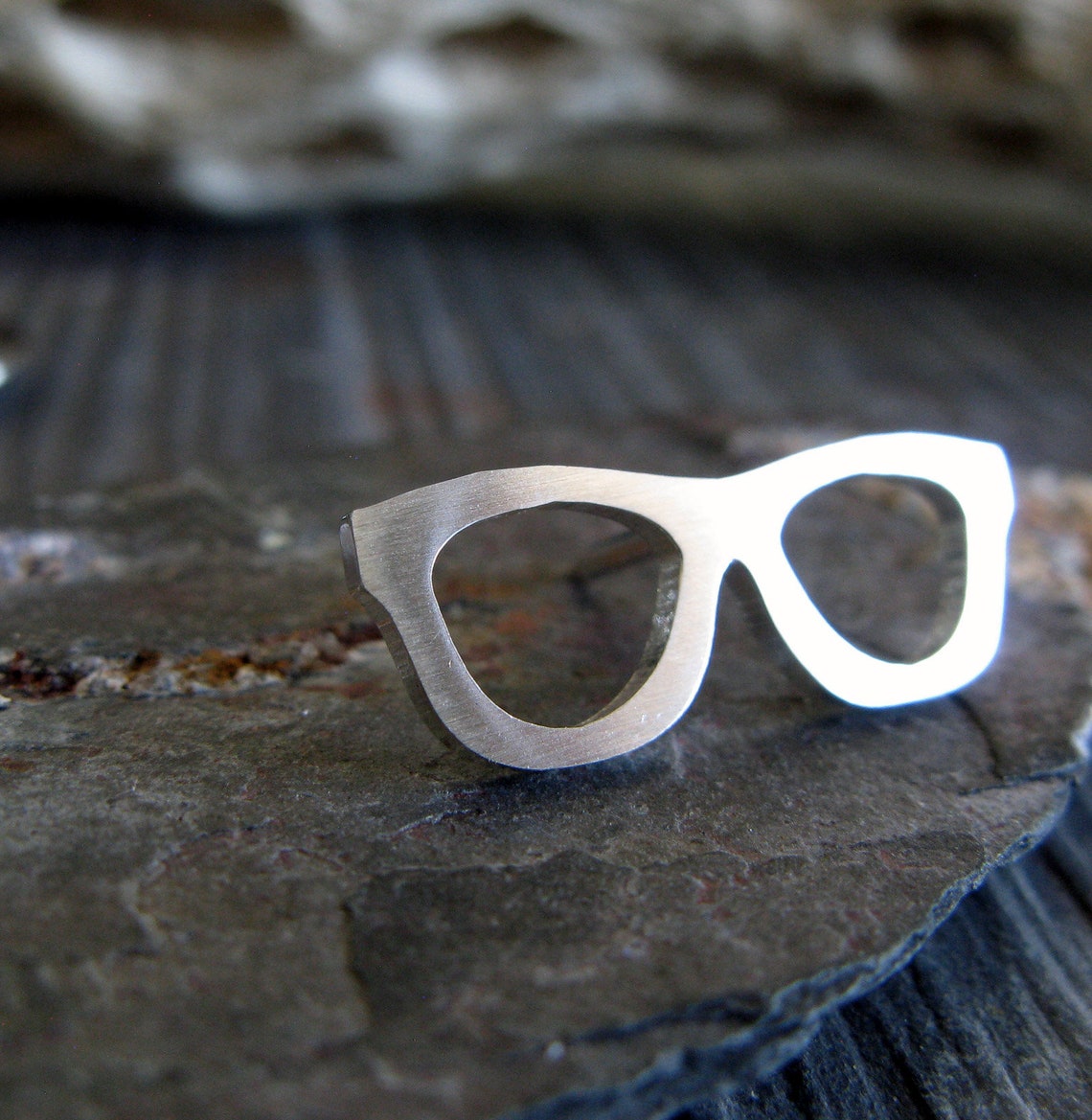 Nerd Glasses Eyeglasses Tie Tack Lapel Hat Pin Artisan - Etsy