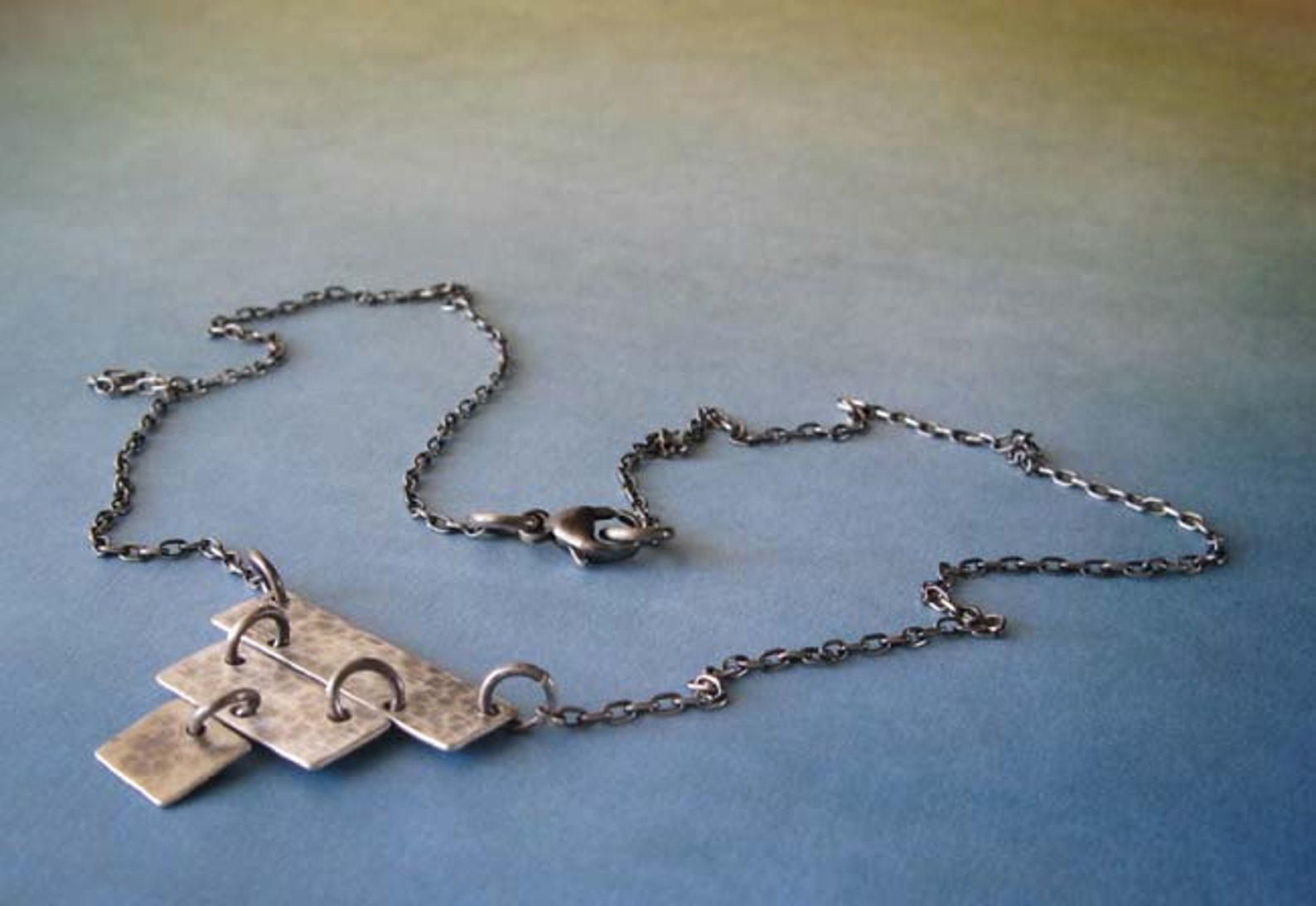 3 Tier Necklace Sterling Silver Pyramid Dainty Artisan | Etsy