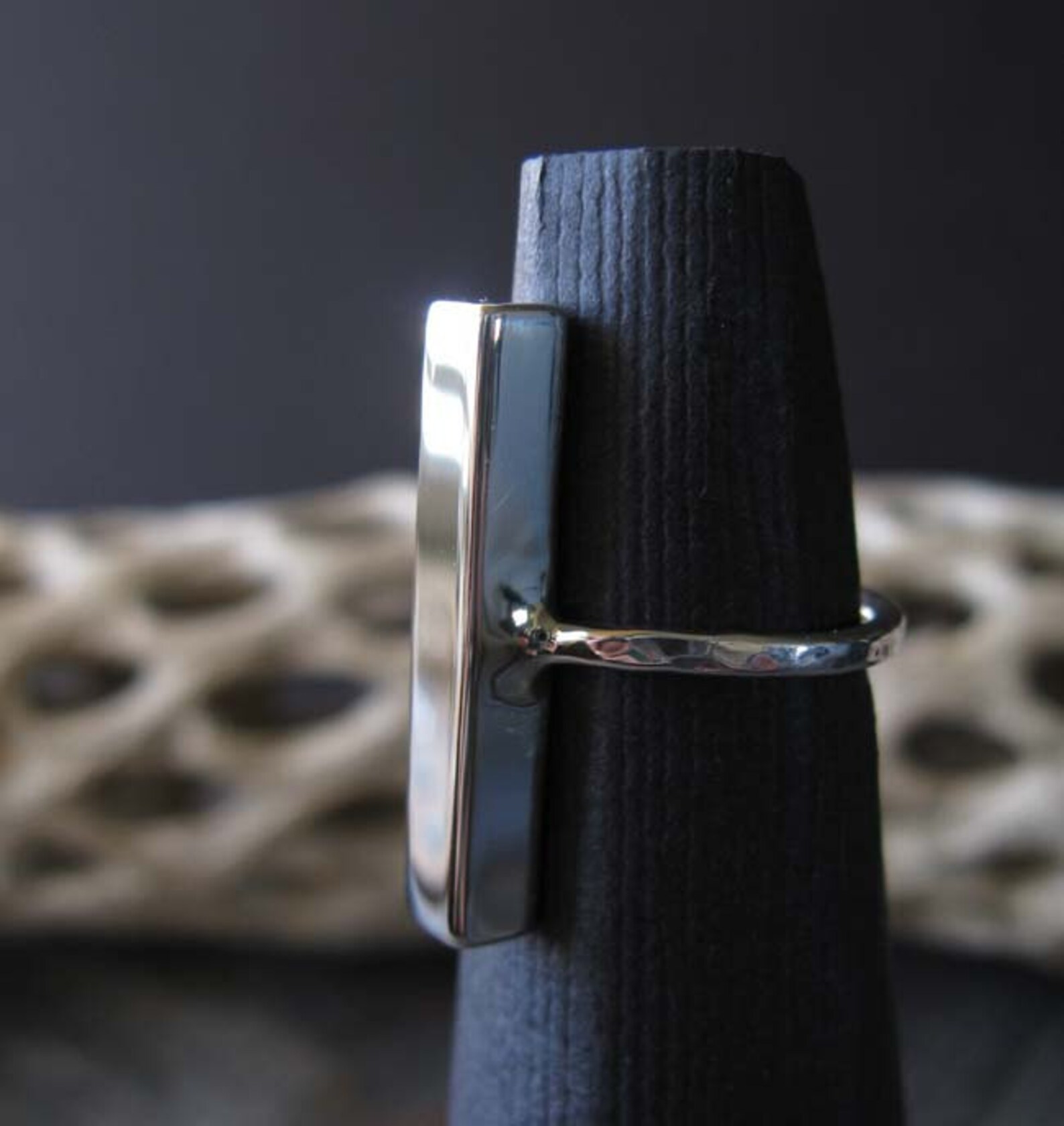 Thick Sterling Silver Modern Bar Ring. Quality Artisan Made. - Etsy